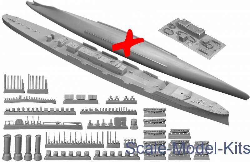 HMS Glasgow Light Cruiser, 1910 (Water Line version)-Combrig plastic ...