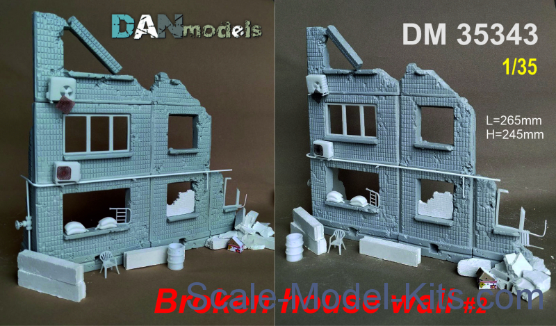 DAN Models - Broken House Wall, set 2 - plastic scale model kit in 1:35 ...