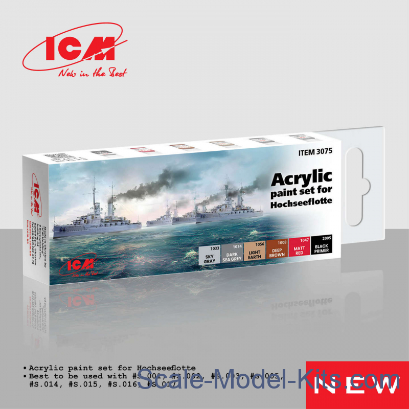 Acrylic paints set for Hochseeflotte-ICM plastic scale model kit in ...