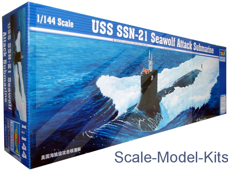 Trumpeter - 1/144 Trumpeter 05904 - USS SSN-21 SeaWolf Attack Submarine - plastic scale model ...