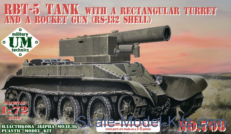 UMmt - RBT-5 tank with rocket gun (RS-132) - plastic scale model kit in ...